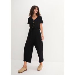 bonprix Jersey-Jumpsuit aus Viskose-Mix, schwarz, Viskose