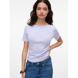 V&eacute;ro Moda Kurzarmshirt VERO MODA "VMPANDA MODAL S/S TOP NOOS", Damen, Gr. M, lila (lila heather), Jersey, Obermaterial: 48% Baumwolle, 48% Modal, 4% Elasthan, unifarben, slim fit normal, U-Boot-Ausschnitt, Shirts Kurzarmshirt, Topseller