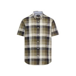 Karohemd Camel Active, Herren, Gr. S, N-Gr, deep olive, Web, Obermaterial: 100% Baumwolle, kariert, normal h&uuml;ftbedeckend, Rundhals, Hemden Karohemd, Kurzarm, mit Button-Down-Kragen