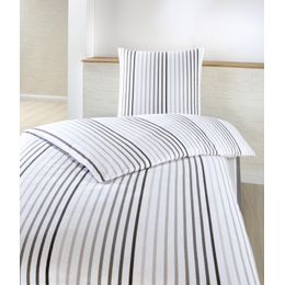 Bettw&auml;sche Dyckhoff "Stefanie", grau, B/L: 135cm x 200cm, 1 Stk., 1 Stk., Frottee, B/L: 80cm x 80cm, 2 Stk., Frottee, Obermaterial: 75% Baumwolle, 25% Polyester, Bettw&auml;sche, Bettw&auml;sche, aus Weichfrottier