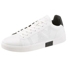 Sneaker Replay, Herren, Gr. 45, wei&szlig;, schwarz, Lederimitat, kontrastfarbene Details, Schuhe Sneaker, Freizeitschuh, Halbschuh, Schn&uuml;rschuh mit gepolstertem Schaftrand
