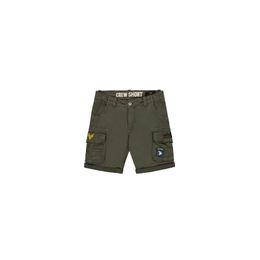 Cargoshorts Alpha Industries "Crew Short Patch", Herren, Gr. 31, N-Gr, grauschwarz, Web, Obermaterial: 98% Baumwolle, 2% Elasthan, unifarben, slim fit kniefrei, Hosen Cargoshorts