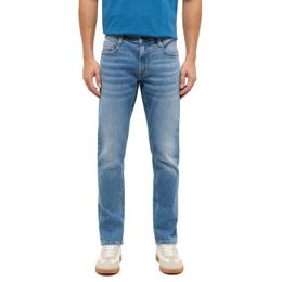 Slim-fit-Jeans Mustang "Herren Style Oregon Slim", Herren, Gr. 33, L&auml;nge 30, 583 mittelblau, Denim/Jeans, 99% Baumwolle, 1% Elasthan, unifarben, slim fit, Jeans Slim-fit-Jeans