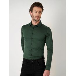 Langarmhemd DESOTO "Jerseyhemd Casual Kent", Herren, Gr. XXL, N-Gr, gr&uuml;n piqu&eacute;, Jersey, Obermaterial: 100% Baumwolle, unifarben, slim fit normal, Rundhals, Raglan&auml;rmel,&Auml;rmel mit &Auml;rmelschlitz 1-Knopf-Manschette mit Schlitz, Hemden Langarmhemd
