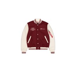 Bomberjacke Alpha Industries "Varsity Air Force Jacket", Herren, Gr. S, rot (burgundy), Obermaterial: 100% Polyester, Jacken Bomberjacke