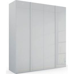 Dreht&uuml;renschrank Rauch "Kleiderschrank Schrank Garderobe W&auml;scheschrank SKAT MERIDIAN Glasfront", grau (seidengrau, glas seidengrau), B:201cm H:235cm T:63cm, Holzwerkstoff, Schr&auml;nke, Dreht&uuml;renschrank, mit Schubladeneinsatz, W&auml;scheeinteilung, Innenspiegel MADE IN GERMANY