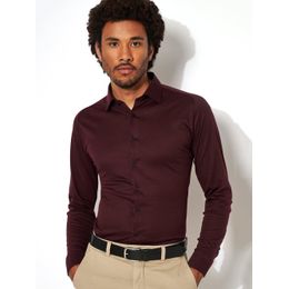 Langarmhemd DESOTO "Jerseyhemd Casual Kent", Herren, Gr. 3XL, N-Gr, schwarz burgundy piqu&eacute;, Jersey, Obermaterial: 100% Baumwolle, unifarben, slim fit normal, Rundhals, Raglan&auml;rmel,&Auml;rmel mit &Auml;rmelschlitz 1-Knopf-Manschette mit Schlitz, Hemden Langarmhemd