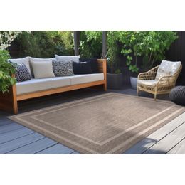 Teppich Kayoom "Nibru 325", taupe, B:80cm H:5mm L:150cm, Polypropylen, Teppiche, Teppich, Flachgewebe, In- und Outdoor geeignet, schnell trocknend