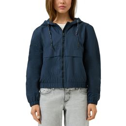 Blouson QS, Damen, Gr. M (38), blau, Web, Obermaterial: 100% Baumwolle. Futter: 100% Polyester, unifarben, l&auml;ssig geschnitten h&uuml;ftlang, Rundhals, elastischer Bund, Jacken Blouson, kurz, mit Kapuze