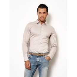 Langarmhemd DESOTO "Jerseyhemd Casual Kent", Herren, Gr. M, N-Gr, light sonte piqu&eacute;, Jersey, Obermaterial: 100% Baumwolle, unifarben, slim fit normal, Rundhals, Raglan&auml;rmel,&Auml;rmel mit &Auml;rmelschlitz 1-Knopf-Manschette mit Schlitz, Hemden Langarmhemd