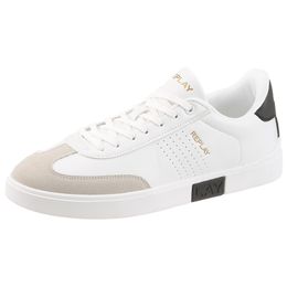 Sneaker Replay, Herren, Gr. 44, wei&szlig;, schwarz, Lederimitat, Velourslederimitat, kontrastfarbene Details, Schuhe Sneaker, Halbschuh, Schn&uuml;rschuh, Freizeitsneaker mit gepolstertem Schaftrand