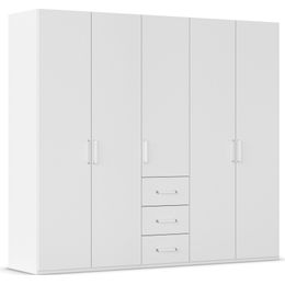 Dreht&uuml;renschrank Rauch "Kleiderschrank Schrank Garderobe Schlafzimmerschrank EVELYN", wei&szlig; (alpinwei&szlig;), B:251cm H:223cm T:60cm, Holzwerkstoff, Schr&auml;nke, Dreht&uuml;renschrank, in elegantem Stil mit Schubladen 3 Breiten und 2 H&ouml;hen MADE IN GERMANY