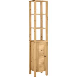 Hochschrank OTTO HOME "Ayanna", beige (natur), B:33cm H:170cm T:30cm, Massivholz, Schr&auml;nke, Hochschrank, Badschrank aus Massivholz, FSC, Breite 33 cm, H&ouml;he 170 cm