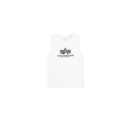 Muscleshirt Alpha Industries "Basic Logo Sleeveless Shirt", Herren, Gr. XL, wei&szlig;, Single Jersey, Obermaterial: 100% Baumwolle, bedruckt, regular fit normal, Rundhals, Shirts Muscleshirt