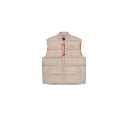 Funktionsweste Alpha Industries "Puffer Vest", Herren, Gr. M, beige (vintage sand), Obermaterial: 100% Polyester; Futter: 100% Polyester; F&uuml;llung: 100% Polyester, Westen Funktionsweste