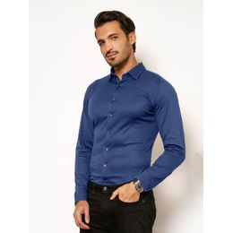Langarmhemd DESOTO "Jerseyhemd Casual Kent", Herren, Gr. S, N-Gr, blau piqu&eacute;, Jersey, Obermaterial: 100% Baumwolle, unifarben, slim fit normal, Rundhals, Raglan&auml;rmel,&Auml;rmel mit &Auml;rmelschlitz 1-Knopf-Manschette mit Schlitz, Hemden Langarmhemd
