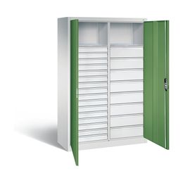 C+P Werkzeugschrank Acurado, H1950xB1200xT500mm, Front Resedagr&uuml;n, Korpus Lichtgrau (8931-303) ; C + P M&ouml;belsysteme (8931-303|S10043)