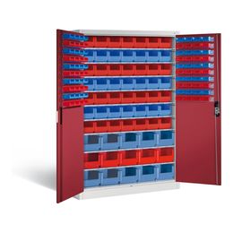 C+P Magazinschrank Acurado, H1950xB1200xT500mm, Front Rubinrot, Korpus Lichtgrau (8931-502) ; C + P M&ouml;belsysteme (8931-502|S10072)
