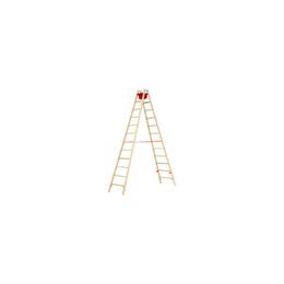 Hymer Holz-Stufenstehleiter, beidseitig begehbar, 2x12 Stufen (7149924)