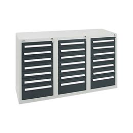 Stumpf Schubladenschrank Serie T-100/35-1, RAL 7035/7016, 21 Schubladen ; Stumpf Metall (8153271)