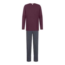 Mey Pyjama lang Herren Gr&ouml;&szlig;e S blau / nachtblau / aubergine / wei&szlig;