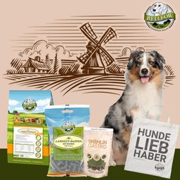 Bellfor Sparset f&uuml;r mittelgro&szlig;e Hunde mit sensibler Verdauung - Landgut-Schmaus + Landgut-Happen + Shiimun Gastro + Jutebeutel