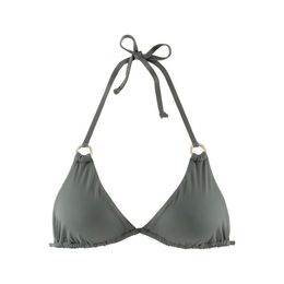 Lascana Triangel-Bikini-Top 'Italy' gr&uuml;n Gr. 36 Cup C/D. Mit Zierringe. Ohne B&uuml;gel