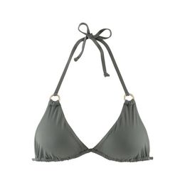 Lascana Triangel-Bikini-Top 'Italy' gr&uuml;n Gr. 42 Cup C/D. Mit Zierringe. Ohne B&uuml;gel