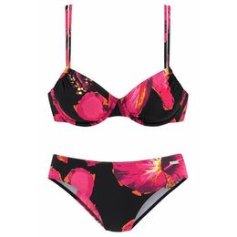 Lascana Set: B&uuml;gel-Bikini mehrfarbig Gr. 38 Cup E. Mit B&uuml;gel