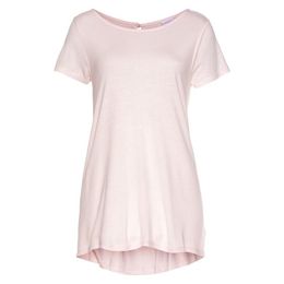 Lascana T-Shirt pink Gr. 44/46 f&uuml;r Damen. Mit Rundhals. Figurumspielend