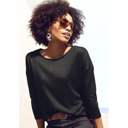 Lascana 3/4-Arm-Shirt schwarz Gr. 32/34 f&uuml;r Damen. Mit Rundhals. Basic