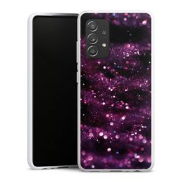 DeinDesign Galaxy A52s 5G Handy Silikon H&uuml;lle Case wei&szlig; Handyh&uuml;lle Glitzer Muster Glitter Silikon Case