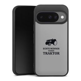 DeinDesign Google Pixel 10 Handy Premium Silikon H&uuml;lle Handyh&uuml;lle schwarz Case Tractor Funny Farmer Silikon Premium Case