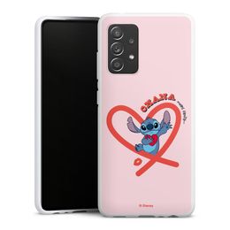 DeinDesign Galaxy A52s 5G Handy Silikon H&uuml;lle Case wei&szlig; Handyh&uuml;lle Heart Lilo & Stitch Disney Silikon Case