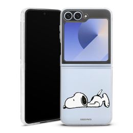 DeinDesign Galaxy Z Flip 6 Handy Hard Case Schutzh&uuml;lle transparent Smartphone Handy H&uuml;lle Peanuts Snoopy Official Licensed Product Hard Case