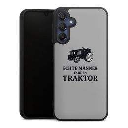 DeinDesign Galaxy A15 5G Handy Premium Silikon H&uuml;lle Handyh&uuml;lle schwarz Case Farmer Funny Tractor Silikon Premium Case
