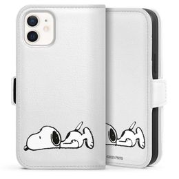 DeinDesign iPhone 12 mini Handy Klapph&uuml;lle Handyh&uuml;lle aus Kunst Leder wei&szlig; Flip Case Official Licensed Product Snoopy Peanuts Sideflip mit Lasche
