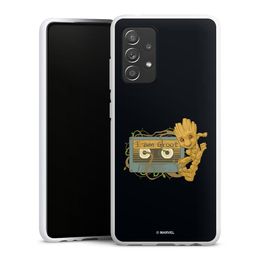 DeinDesign Galaxy A52s 5G Handy Silikon H&uuml;lle Case wei&szlig; Handyh&uuml;lle Guardians Of The Galaxy Groot Marvel Silikon Case