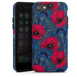 DeinDesign iPhone SE (2020) Handy Panzer Handyh&uuml;lle robuste Outdoor H&uuml;lle Schutzh&uuml;lle matt Poppy Painting Flower Tough Case