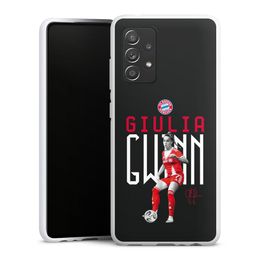 DeinDesign Galaxy A52s 5G Handy Silikon H&uuml;lle Case wei&szlig; Handyh&uuml;lle Fc Bayern M&uuml;nchen Official Licensed Product Giulia Gwinn Silikon Case