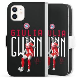 DeinDesign iPhone 12 mini Handy Klapph&uuml;lle Handyh&uuml;lle aus Kunst Leder wei&szlig; Flip Case Fc Bayern M&uuml;nchen Giulia Gwinn Official Licensed Product Sideflip mit Lasche