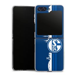 DeinDesign Galaxy Z Flip 5 Handy Hard Case Schutzh&uuml;lle transparent Smartphone Handy H&uuml;lle Official Licensed Product Fc Schalke 04 Skyline Hard Case