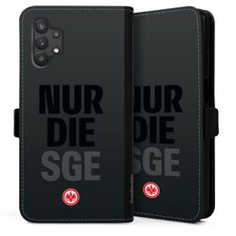 DeinDesign Galaxy A32 5G Handy Klapph&uuml;lle Handyh&uuml;lle aus Kunst Leder schwarz Flip Case Eintracht Frankfurt Sge Official Licensed Product Sideflip mit langer 
