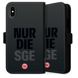 DeinDesign iPhone X Handy Klapph&uuml;lle Handyh&uuml;lle aus Kunst Leder schwarz Flip Case Eintracht Frankfurt Sge Official Licensed Product Sideflip mit langer Lasche
