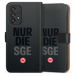 DeinDesign Galaxy A53 5G Handy Klapph&uuml;lle Handyh&uuml;lle aus Kunst Leder schwarz Flip Case Sge Eintracht Frankfurt Official Licensed Product Sideflip mit langer 