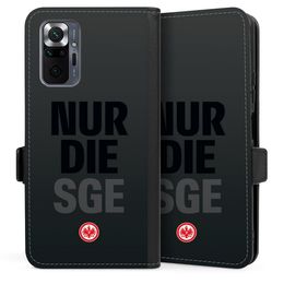 DeinDesign Xiaomi Redmi Note 10 Pro Handy Klapph&uuml;lle Handyh&uuml;lle aus Kunst Leder schwarz Flip Case Eintracht Frankfurt Sge Official Licensed Product Sideflip mit 