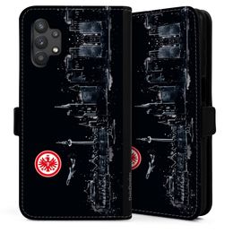 DeinDesign Galaxy A32 5G Handy Klapph&uuml;lle Handyh&uuml;lle aus Kunst Leder schwarz Flip Case Skyline Eintracht Frankfurt Sge Sideflip mit langer Lasche