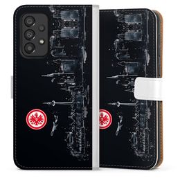 DeinDesign Galaxy A33 5G Handy Klapph&uuml;lle Handyh&uuml;lle aus Kunst Leder wei&szlig; Flip Case Skyline Sge Eintracht Frankfurt Sideflip mit Lasche
