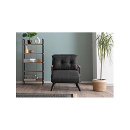 Evila Schlafsessel "Sandro" in Dunkelgrau - (B)78 x (H)69 x (T)50 cm - 75% | Sitzmoebel