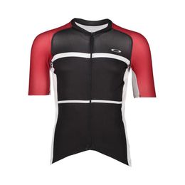 Oakley Fahrradtrikot "Colorblock" in Schwarz/ Rot - 63% | Gr&ouml;&szlig;e L | Herren-sportshirts